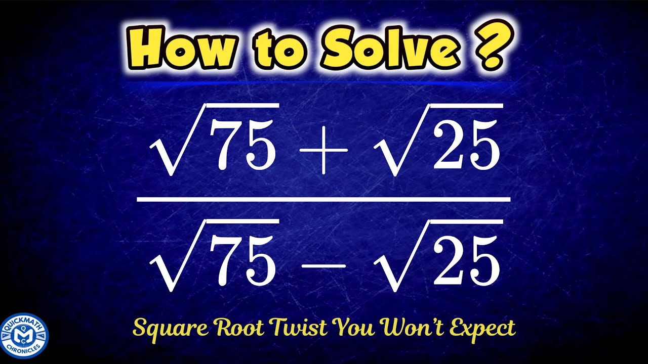 A Tricky Olympiad Math Square Root Problem | Easy and Fast Solution - YouTube
