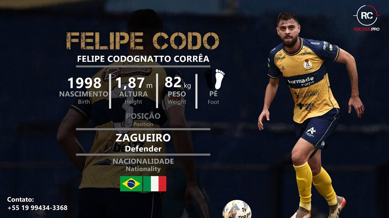 Felipe Codo - Zagueiro (Defender) - 2024 - YouTube