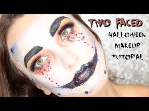 Two Faced Halloween Makeup Tutorial - YouTube