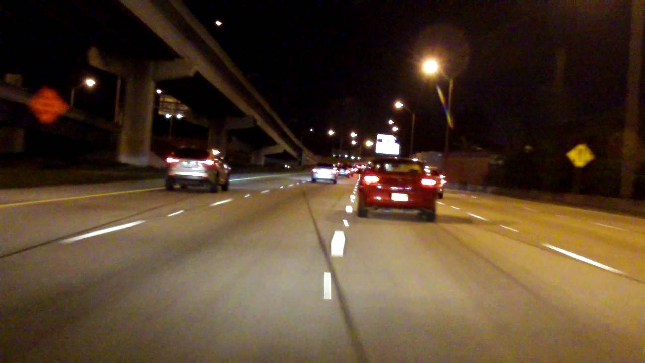 Interstate 95 - Florida (Exits 16 to 8) southbound (Local Lanes) (Night ...