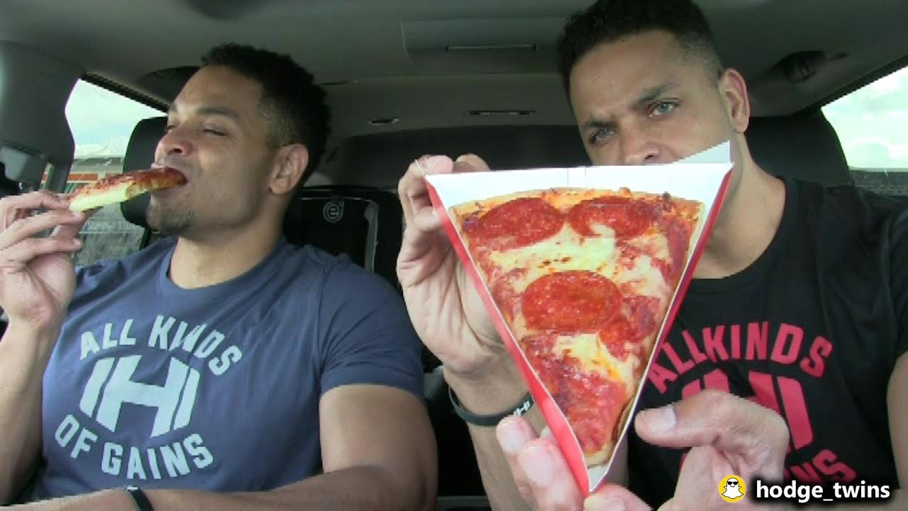 Eating 7 Eleven Pepperoni Pizza | Food Review | @hodgetwins - YouTube