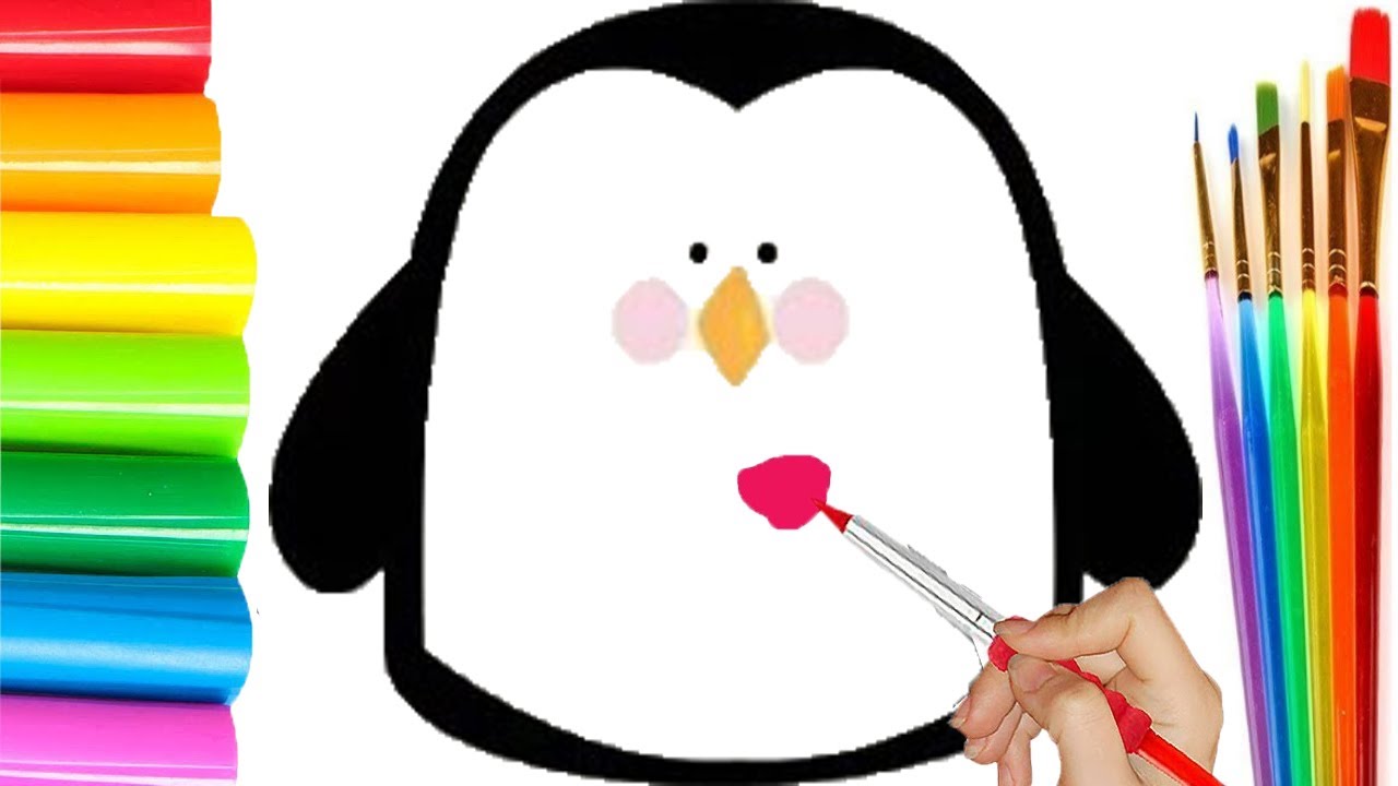 Drawing Penguin for kids / Bolalar uchun pingvin chizish / Рисование ...