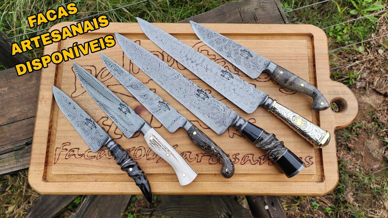 Facas artesanais forjadas em aço damasco disponíveis #knife #damascus ...