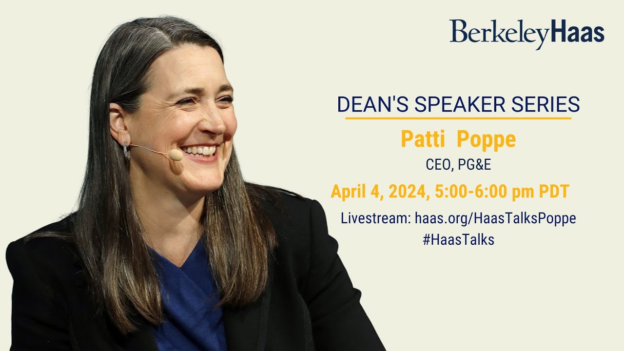 Dean's Speaker Series | Patti Poppe, CEO, PG&E - YouTube
