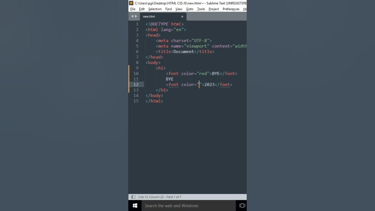 Using Font tag in HTML #shorts #coding #htmlcode #html #ytshorts - YouTube