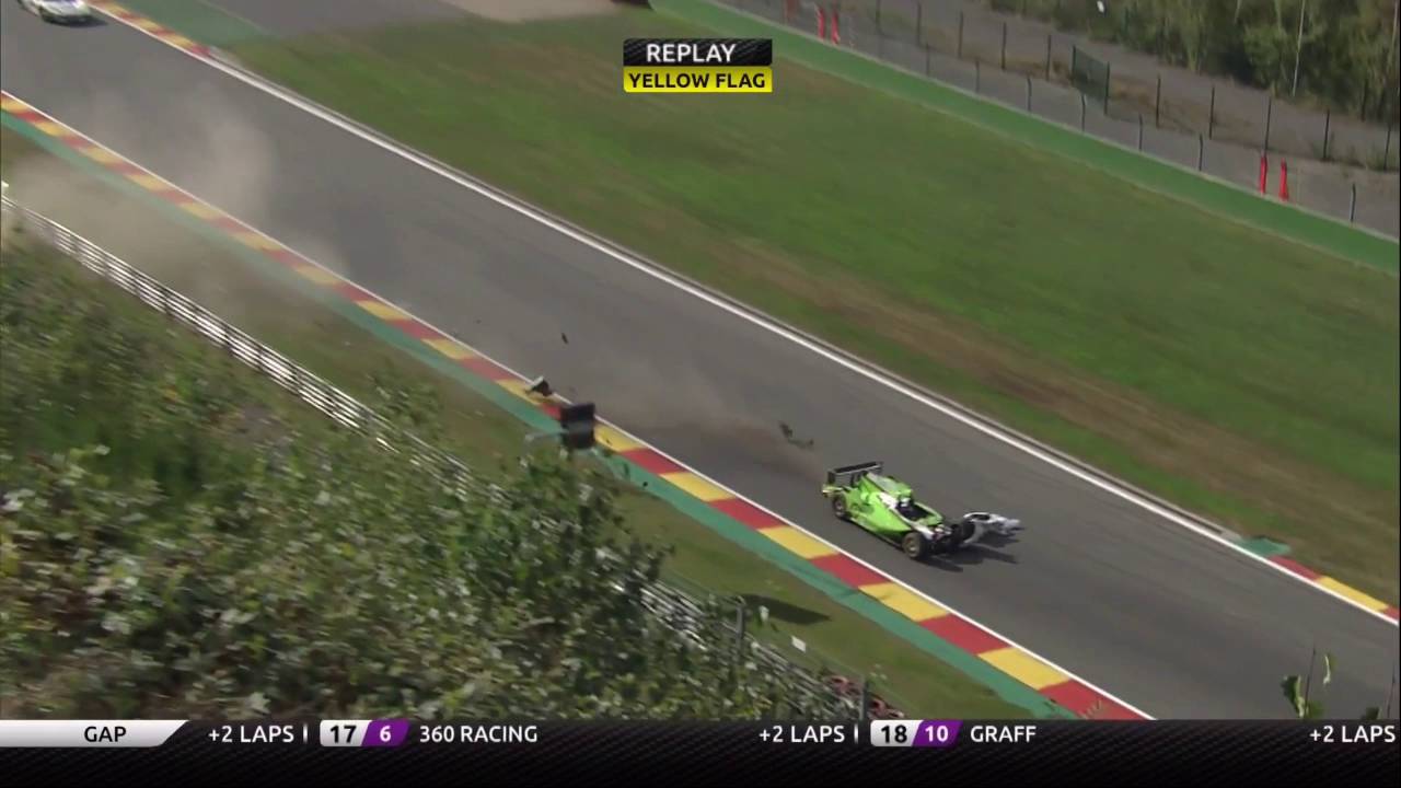 European Le Mans Series 2016. 4 Hours of Spa. Garry Findlay Hard Crash ...