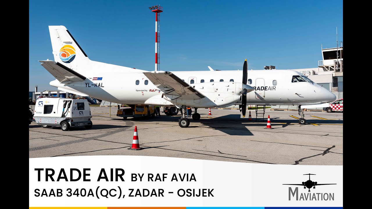 Trade Air (RAF Avia), Saab 340A (QC), Zadar (ZAD) - Osijek (OSI) - YouTube