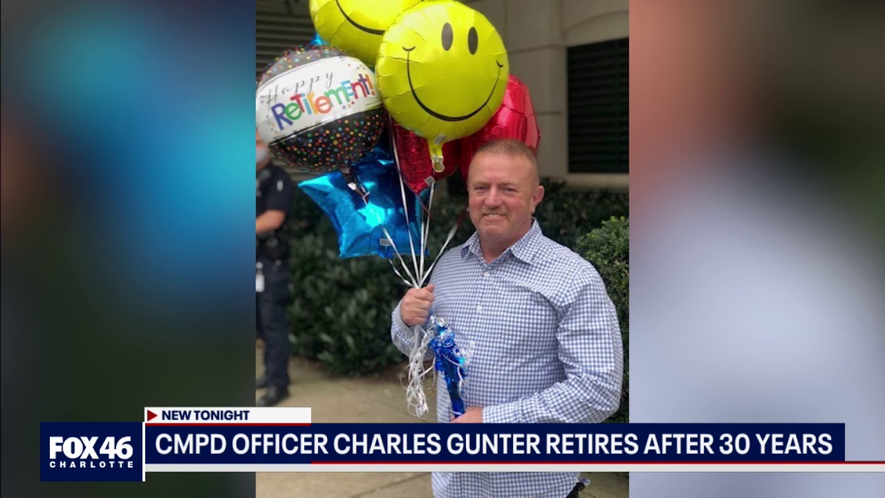 30-year CMPD officer, Marine Corps veteran Charles Gunter retires - YouTube