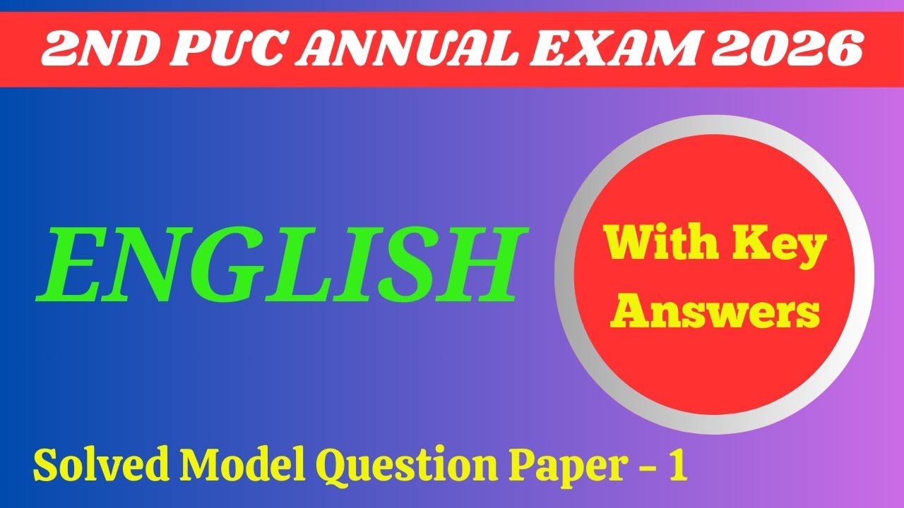 💥 2nd PUC ENGLISH SOLVED MODEL QUESTION PAPER 1 || 2025-26 #puc #viral ...