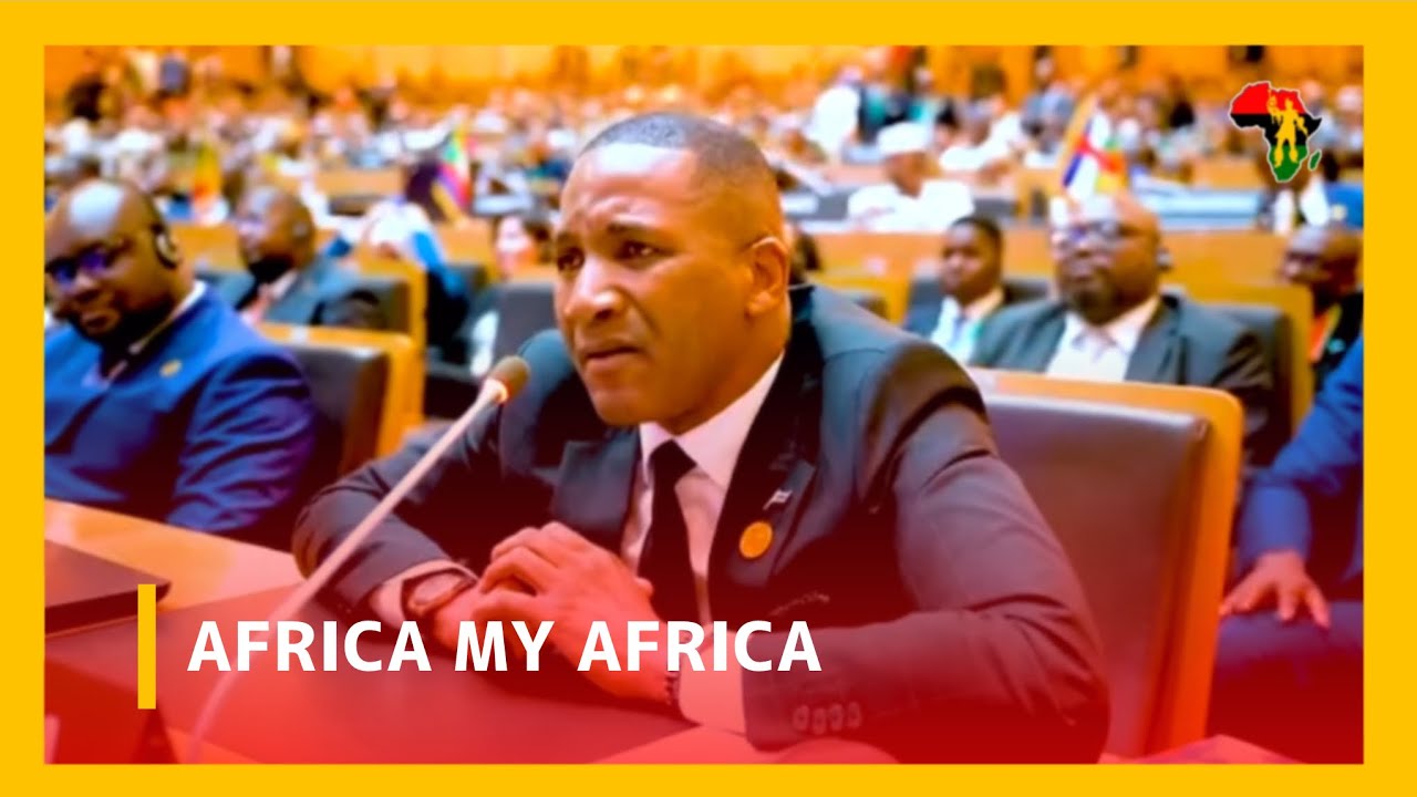 Botswana President Duma Boko recites a poem during the African Union ...