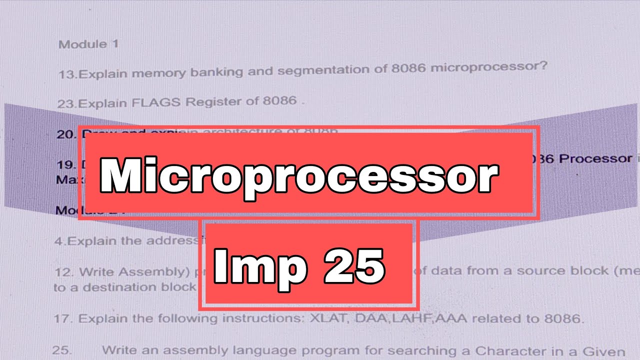 Imp 25 Questions you need to Pass and Score|| Microprocessor ||Mumbai University - YouTube