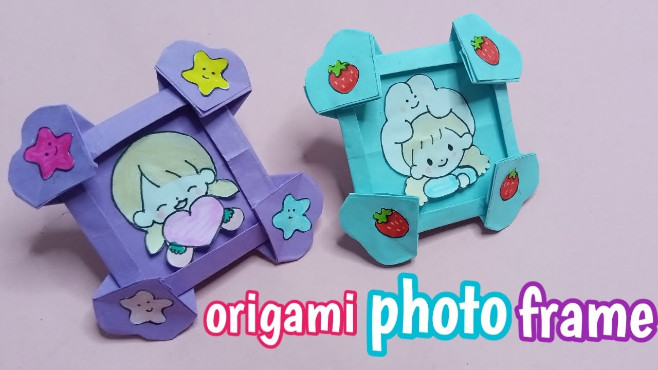 origami photo frame/ how to make paper photo frame/ diy photo frame ...