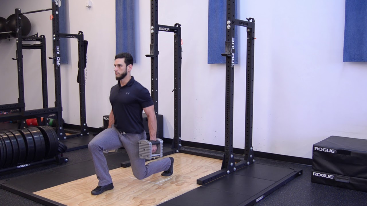 Dumbbell Alternating Forward Lunge - Exercise Demonstration - YouTube