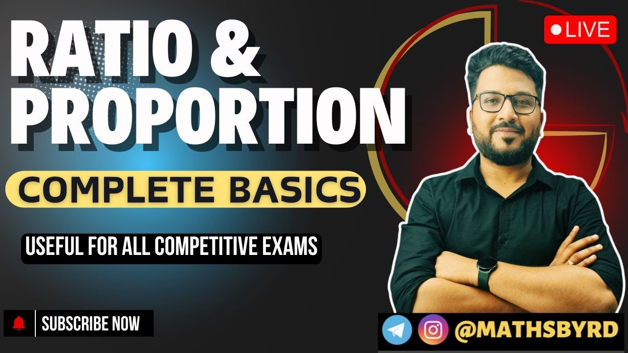 RATIO AND PROPORTION #1 | MATHS BY RD SIR | USEFUL FOR ALL COMPETITIVE ...