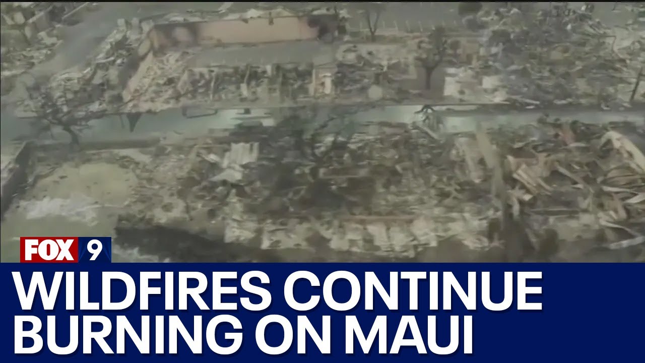 Wildfires continue burning on Maui - YouTube