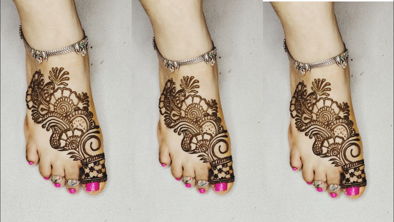 Most & beautiful arabic feet mehndi design||Arabic leg mehndi design # ...