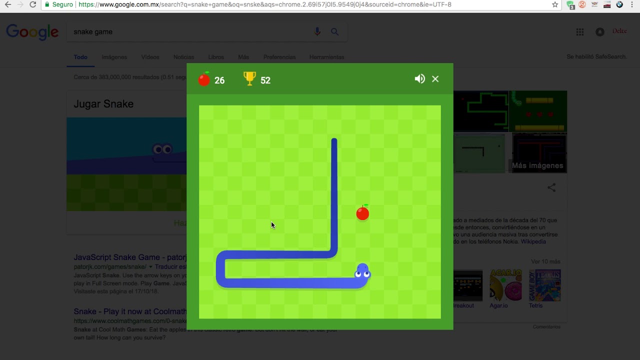 este es mi record en la serpiente de google 55 - YouTube