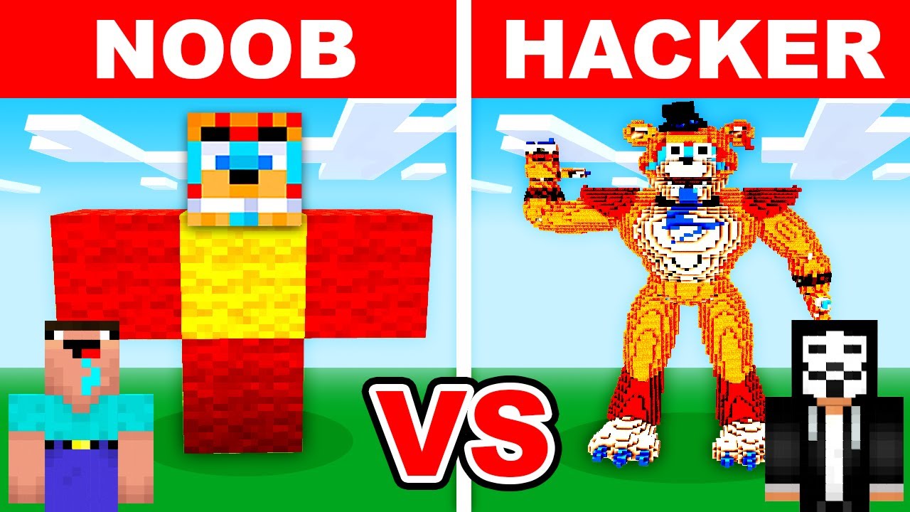 NOOB vs HACKER: I Cheated In a FNAF Build Challenge! (Glamrock Freddy ...