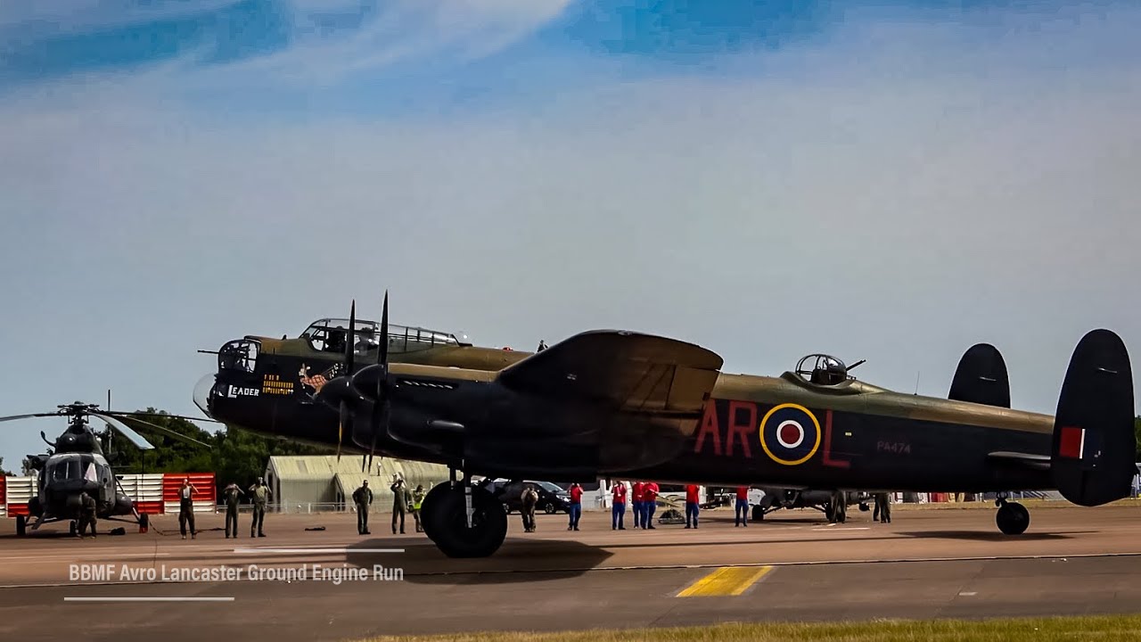 #RIAT2022 BBMF Avro Lancaster Taxi & Ground Engine Run - YouTube
