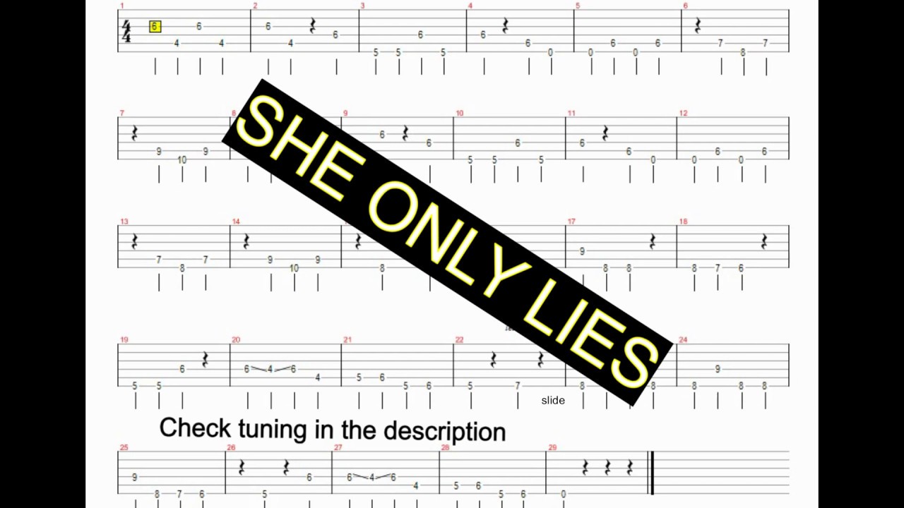 Kurt Cobain She only lies tab (acoustic version) - YouTube
