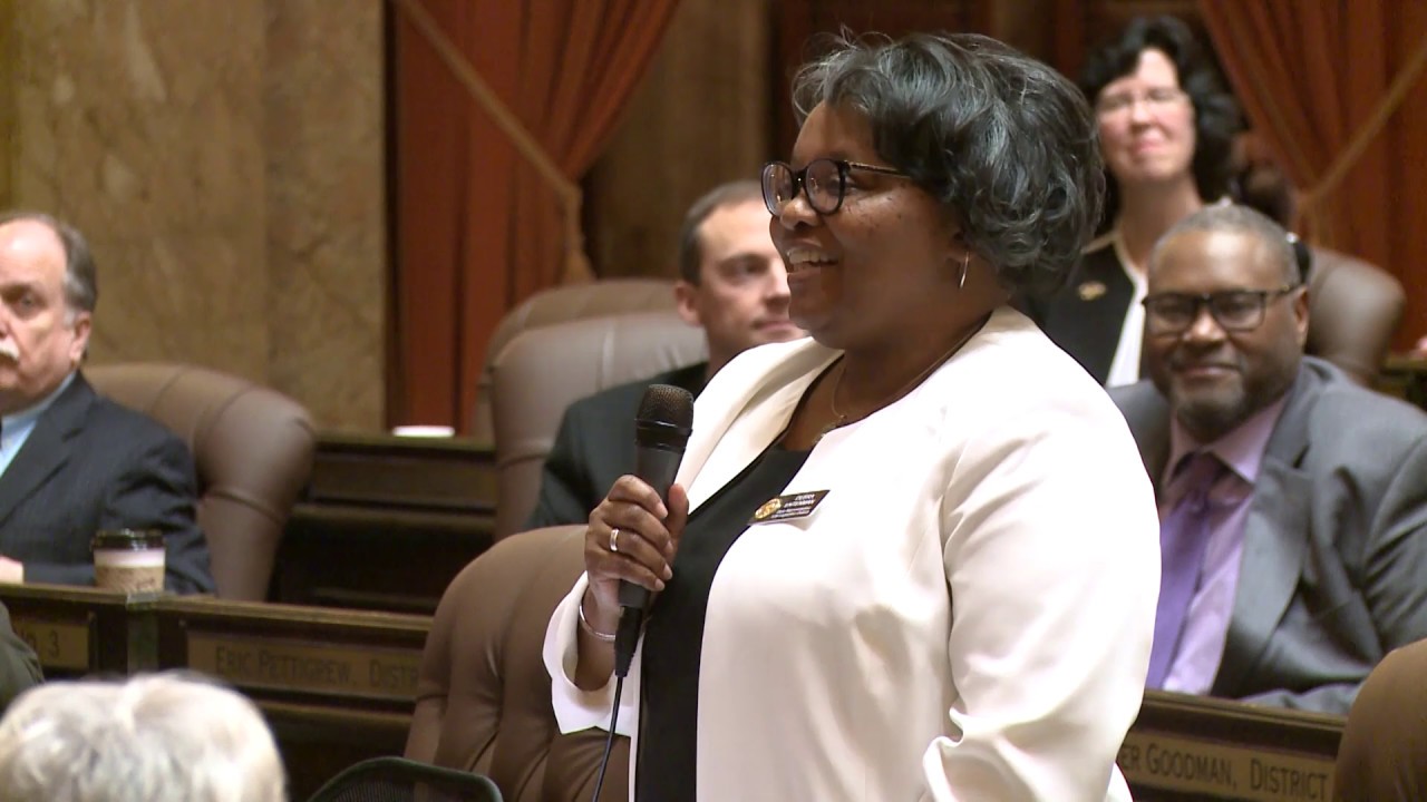 Rep. Debra Entenman speaking on MLK Day about Dr. King's legacy and ...