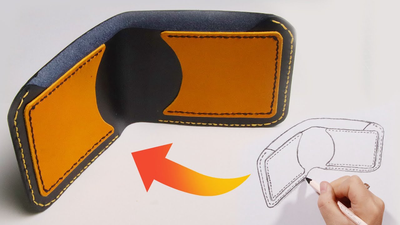Design a leather wallet with a circular shape - YouTube
