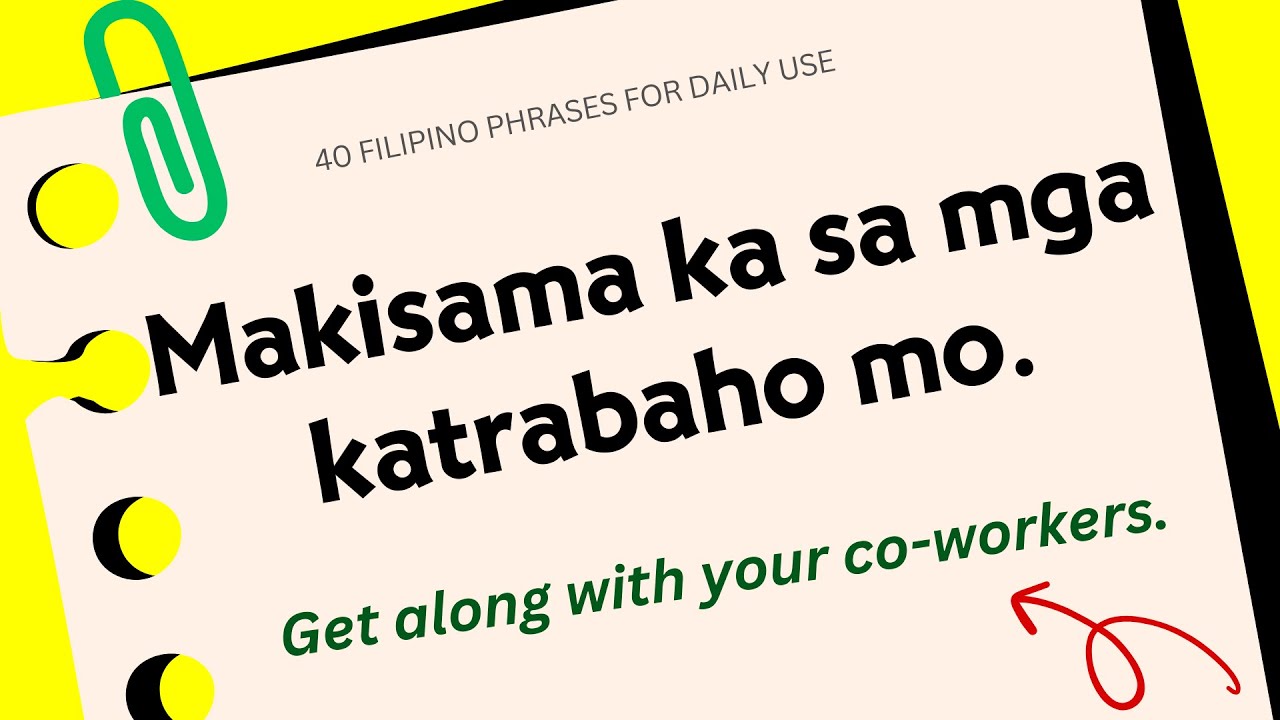 40 FILIPINO TO ENGLISH PHRASES FOR DAILY CONVERSATION | Learn How to ...