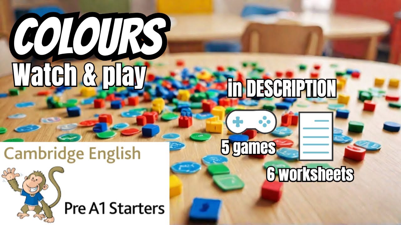 MASTER English Descriptions and COLOURS Vocabulary for Cambridge Pre A1 ...