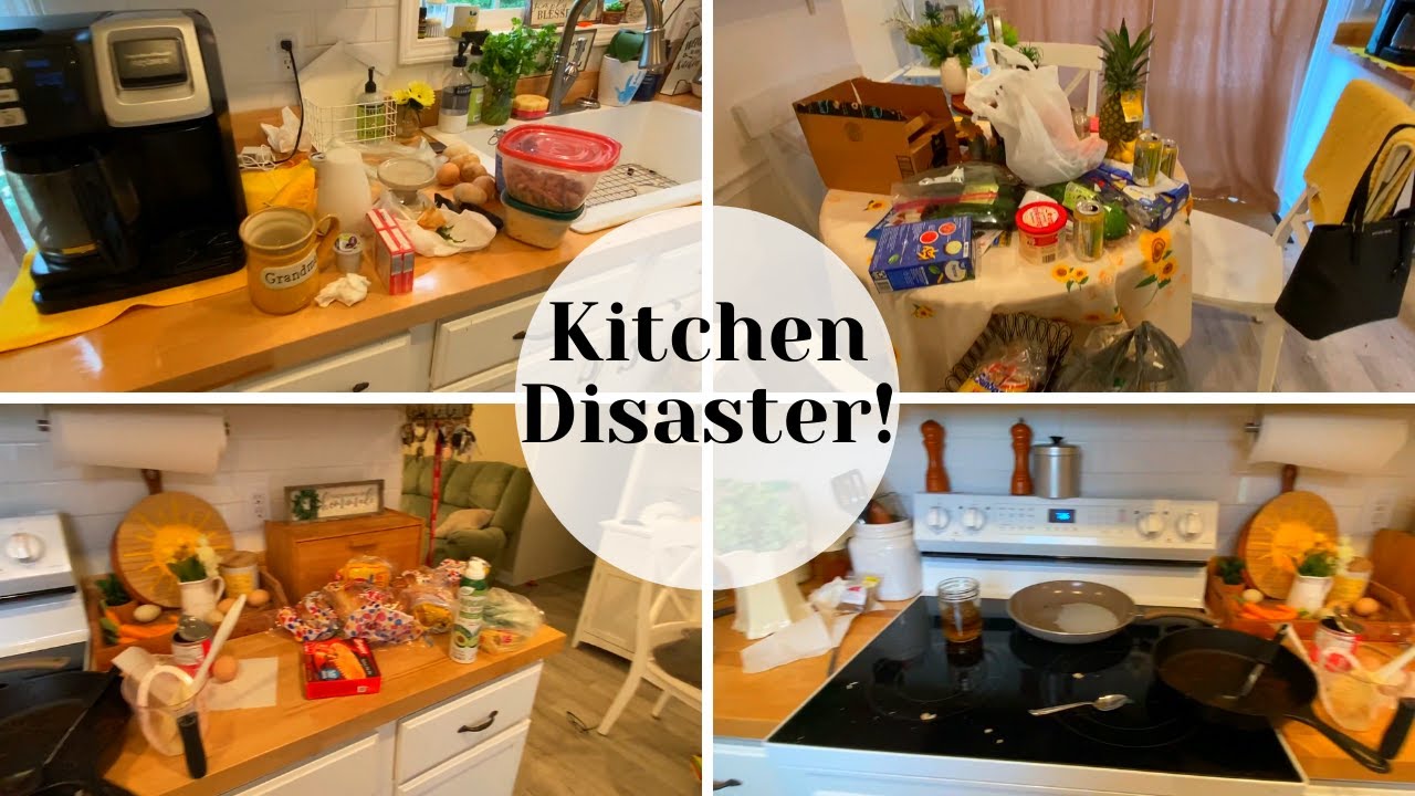 Kitchen Disaster! Cleaning the kitchen! It's a total mess! - YouTube