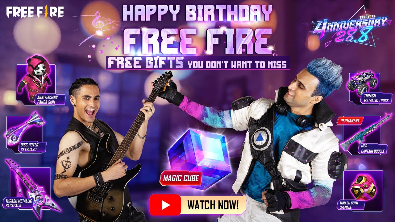 Happy Birthday Free Fire | FREE gifts you don't want to miss | Free ...