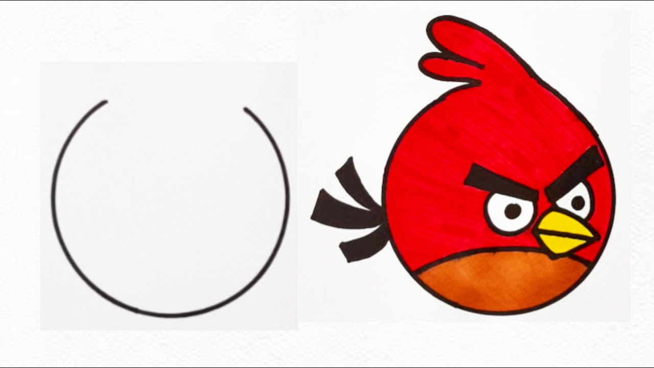 😱 How To Draw Angry Bird drawing | 😲 Simple Drawing For Kids #drawing # ...