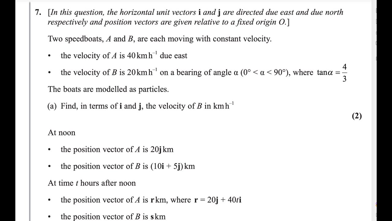 Mechanics M1 May 2024 [Q7] Pearson Edexcel IAL WME 01/01| Speedboat ...