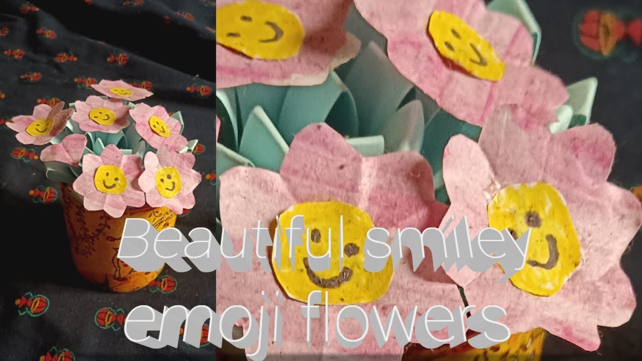 how to make beautiful flowers with paper. smiley emoji Wale flowers ...