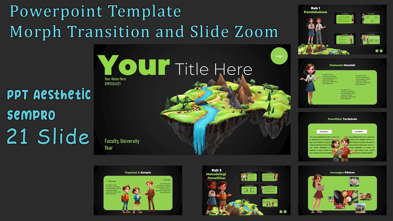 Template ppt sidang Proposal I Ppt sempro I Morph Transisi dan Slide ...