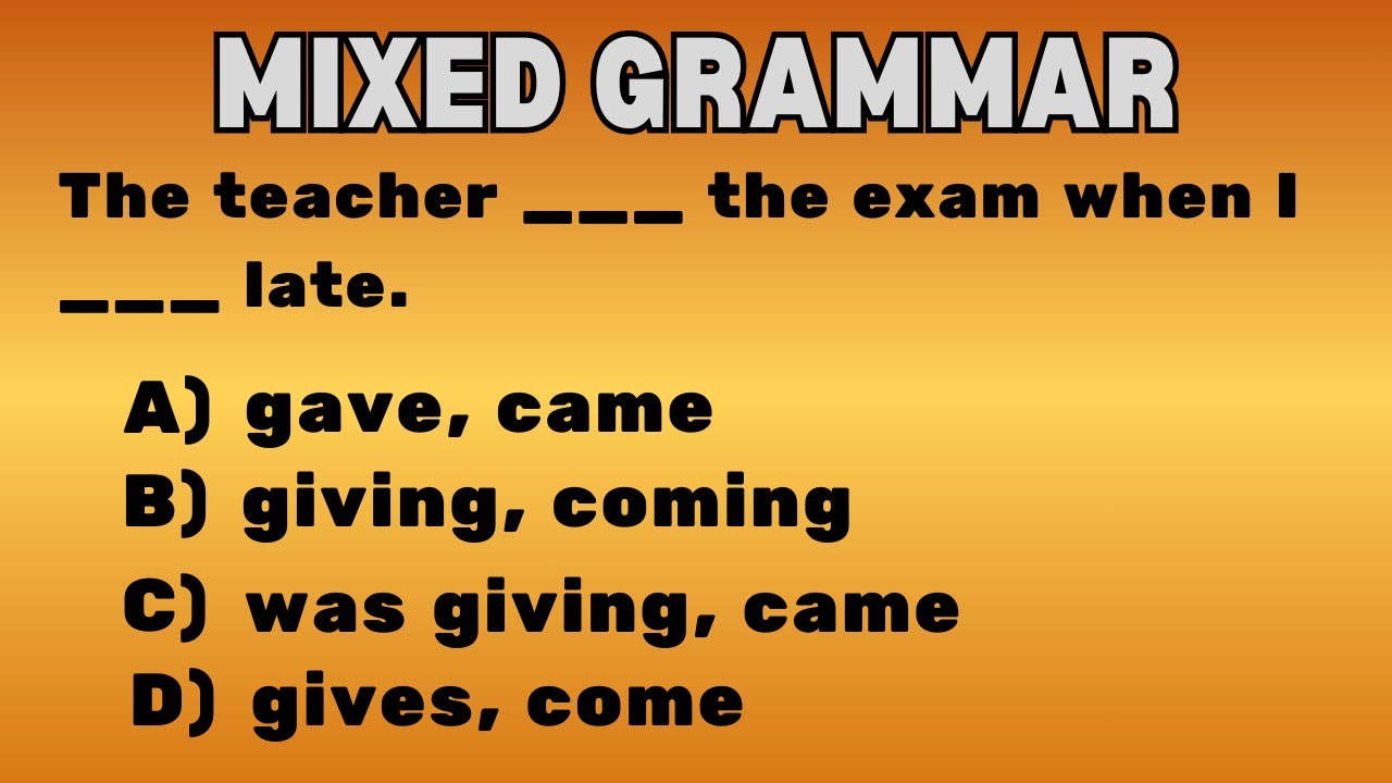 50 Mixed Grammar Test | English Verbs | Tenses | Mixed English Tenses ...