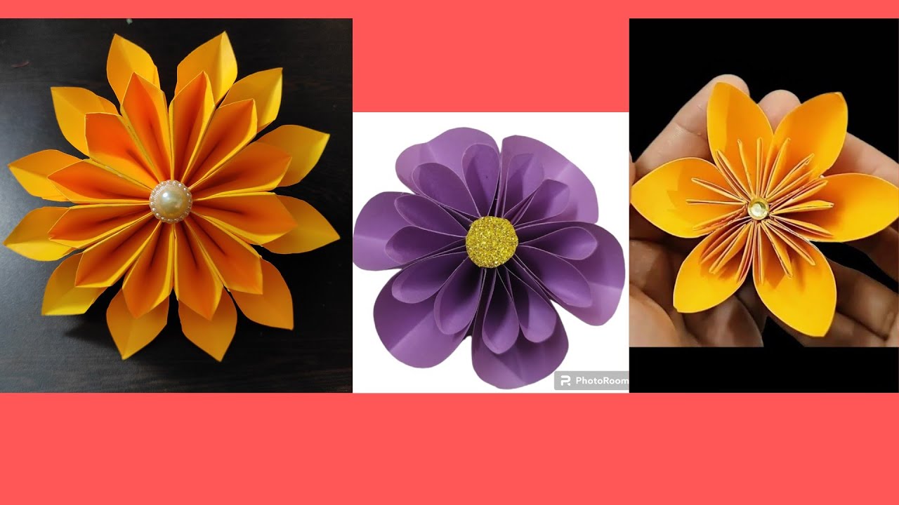 Easy Paper Flower Making Craft | How To Make Paper Flower | Beautiful ...