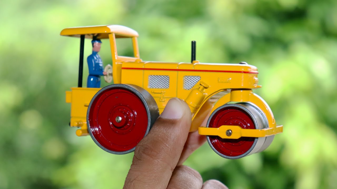 Unboxing Mini Diecast Road Roller 1/43 Scale Model Construction Vehicle ...