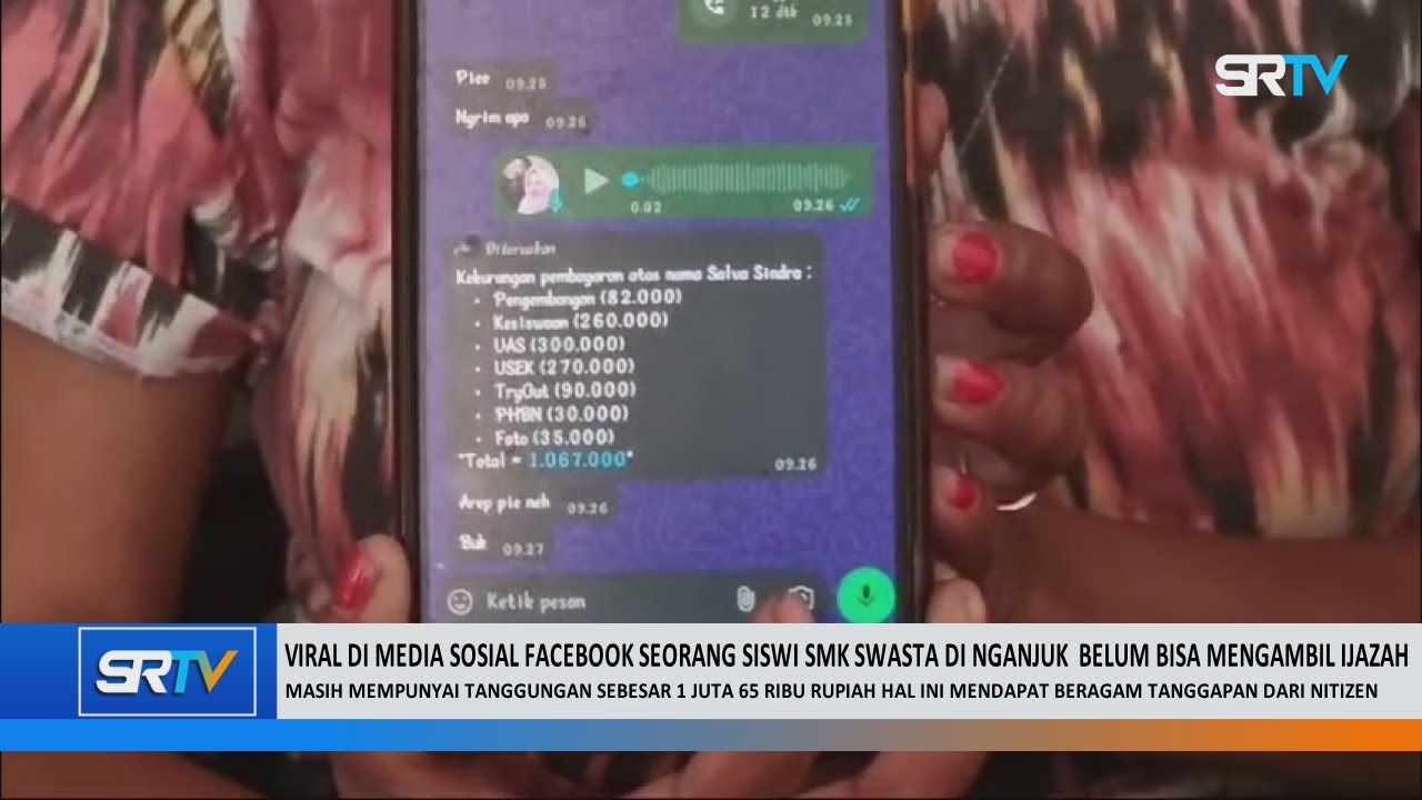 GEGERKAN WARGA NET IJAZAH SISWI DITAHAN KARNA BELUM BAYAR TUNGAKAN SEKOLAH - SRTV - YouTube