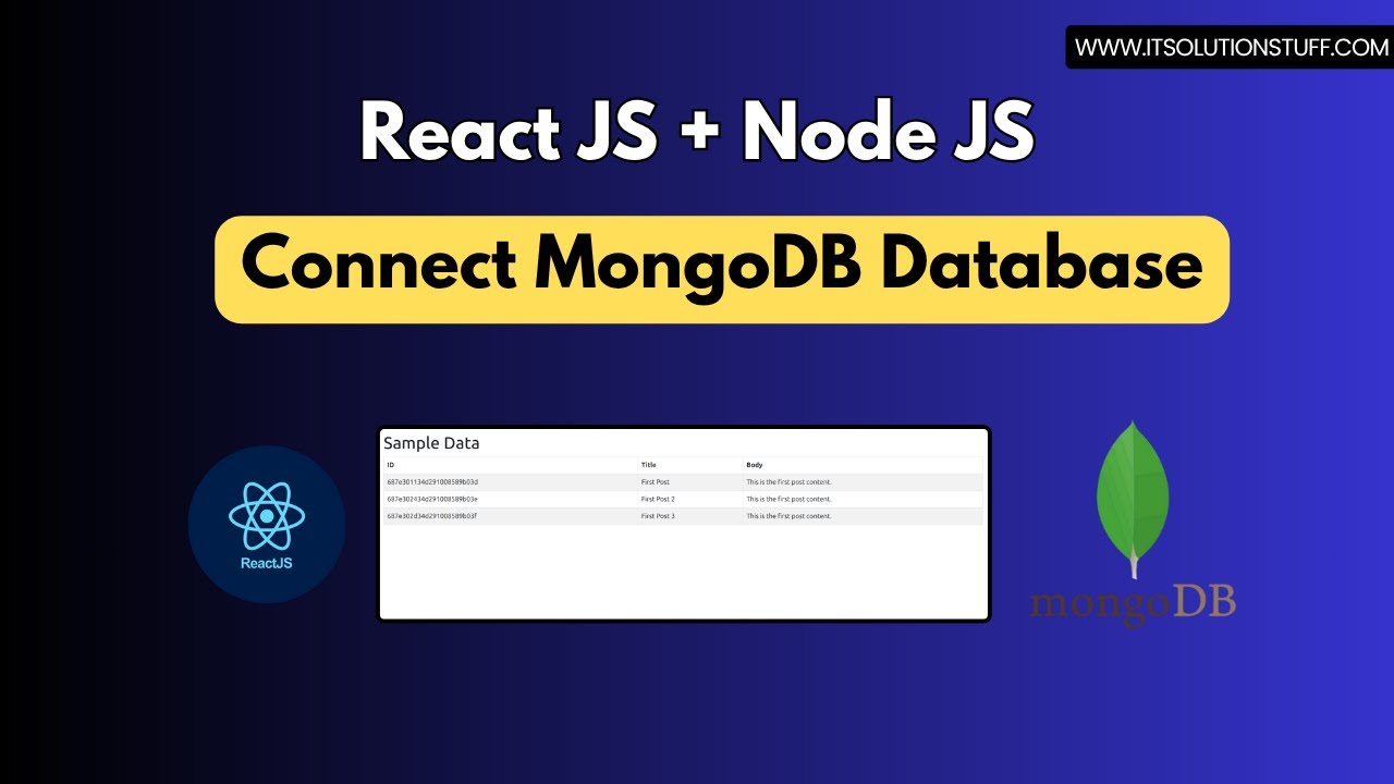 React Node.js MongoDB Database Connection Tutorial - YouTube