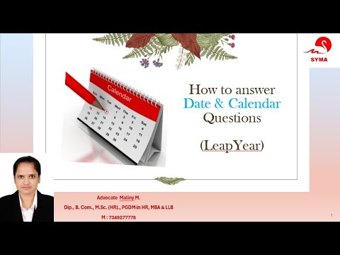 Numerical Aptitude - Calendar Questions Ordinary and Leap Year - YouTube