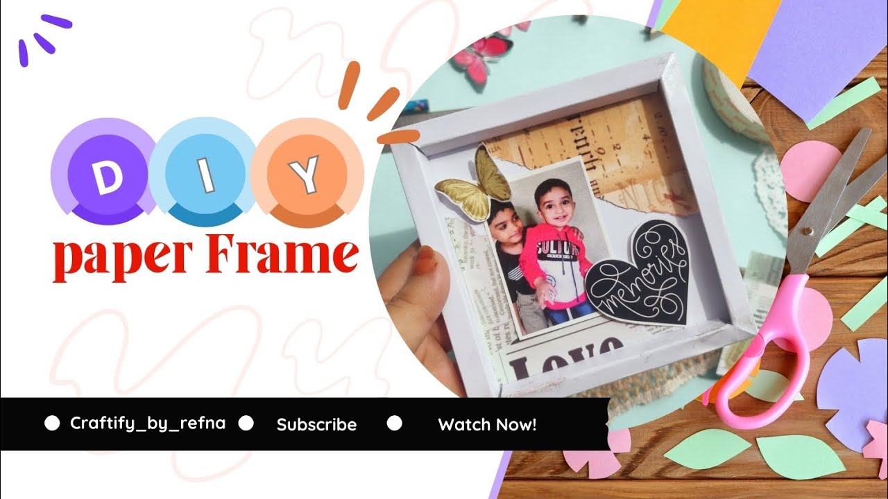 DIY Paper frame | how to make paper frame at home | 3D wall frame - YouTube
