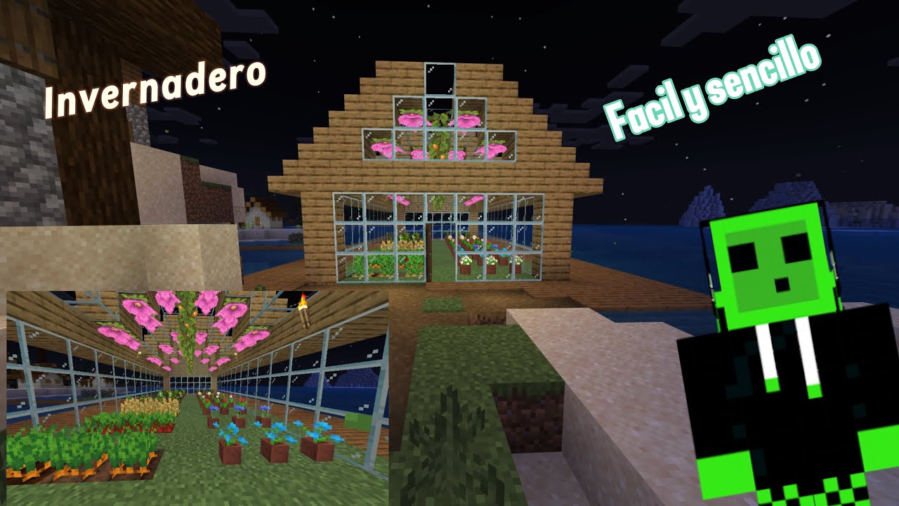 Como hacer un invernadero en (Minecraft)/tutorial - YouTube