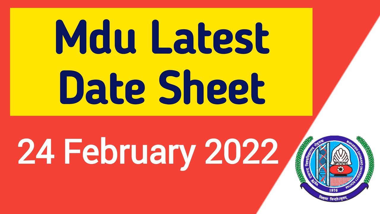Mdu DateSheet || Mdu Regular Date Sheet 2022 || mdu Btech 1st semester ...