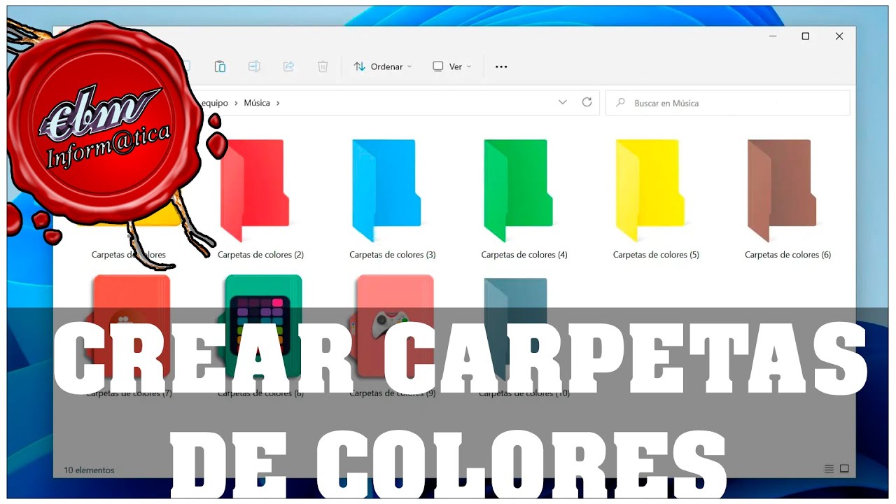 CREAR CARPETAS DE COLORES EN WINDOWS - YouTube
