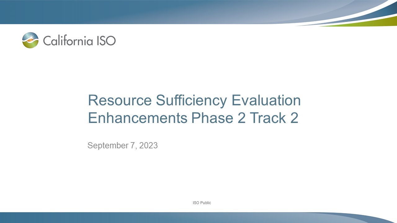 Sep 7, 2023 - Resource Sufficiency Evaluation Enhancements Phase 2 ...