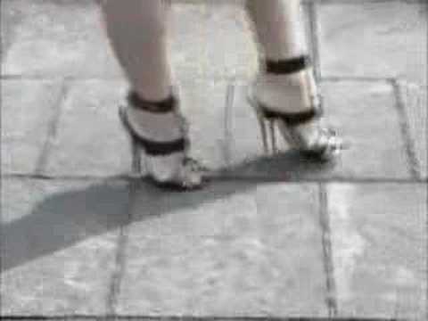 Candid Strappy high heels street walking