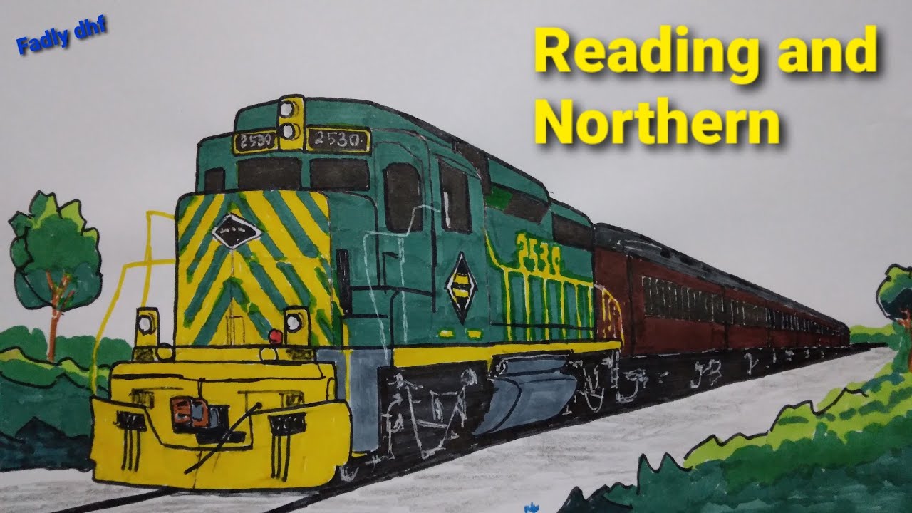 Reading and Northern Railroad | how to draw Reading and Northern train ...