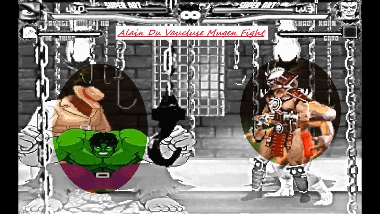 Mugen : Savage Hulk & The Thing Vs Shao Kahn & Goro (Request) - YouTube