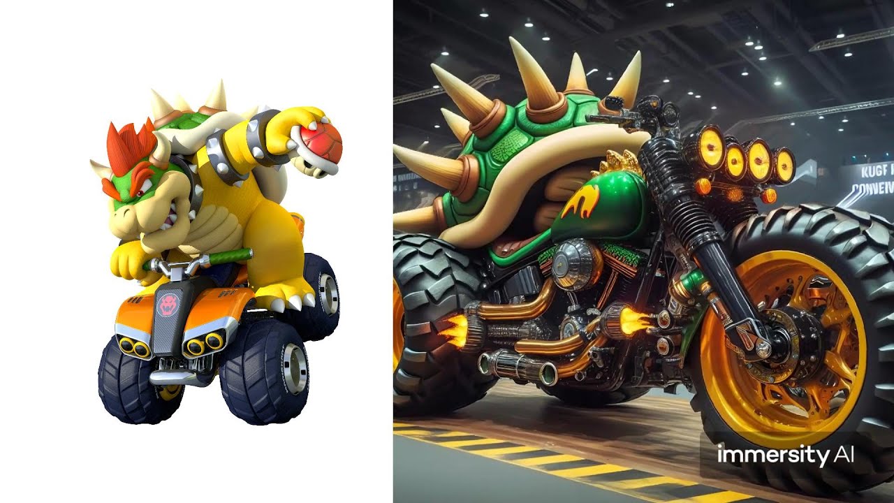 MARIO WORLD CHARACTERS But Harley's Motorcycles 🏍 (Mario Bros, Luigui ...