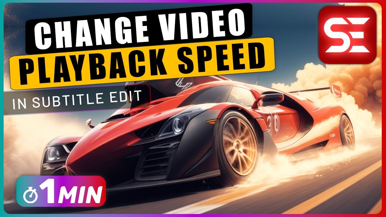 How to Change Video PLAYBACK SPEED in Subtitle Edit - YouTube